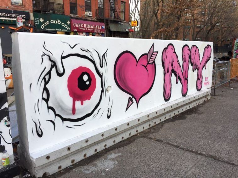 Buff Monster “I Love New York” graffiti-art mural - NewYorkCityFeelings